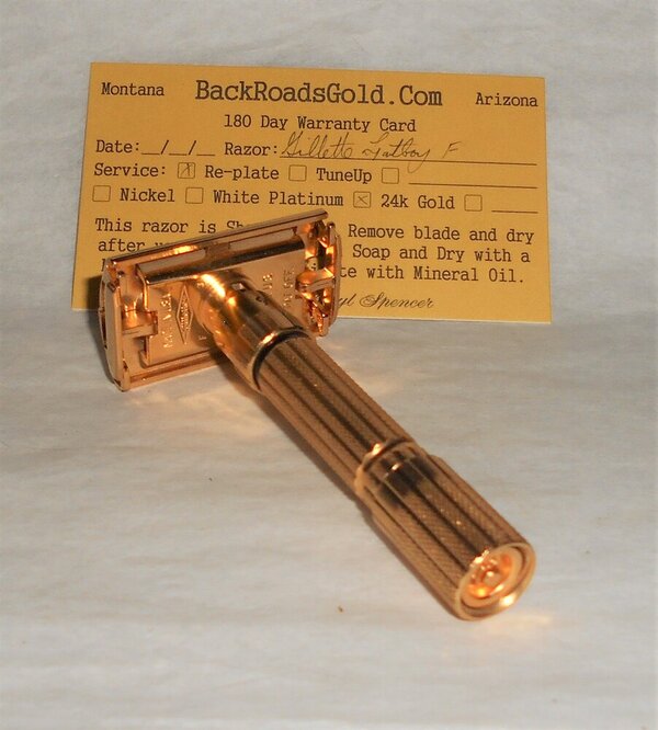 Gillette Fat Boy Razor 1960 Adjustable Refurbished Replated 24 Karat ...