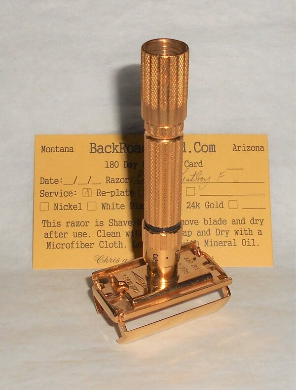 Gillette Fat Boy Razor 1960 Adjustable Refurbished Replated 24 Karat ...