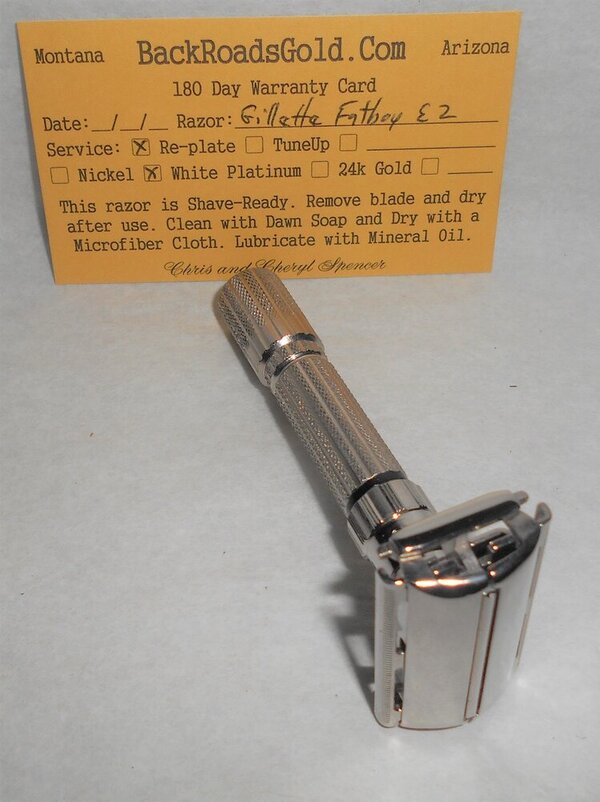 Gillette Fat Boy Razor 1959 Adjustable Refurbished Replated White ...