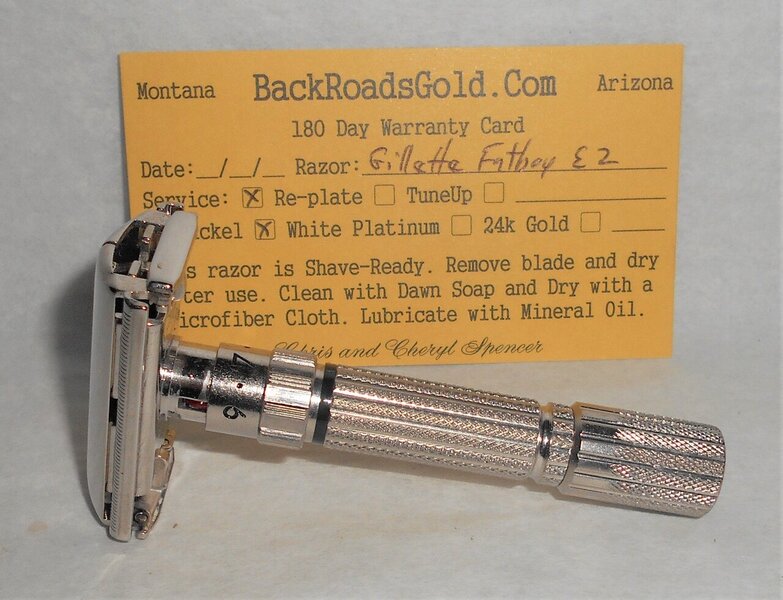 Gillette Fat Boy Razor 1959 Adjustable Refurbished Replated White ...